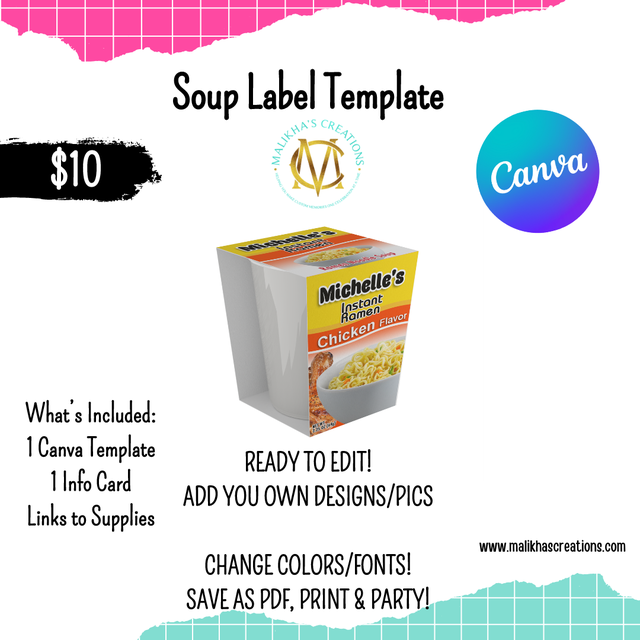 soup label template